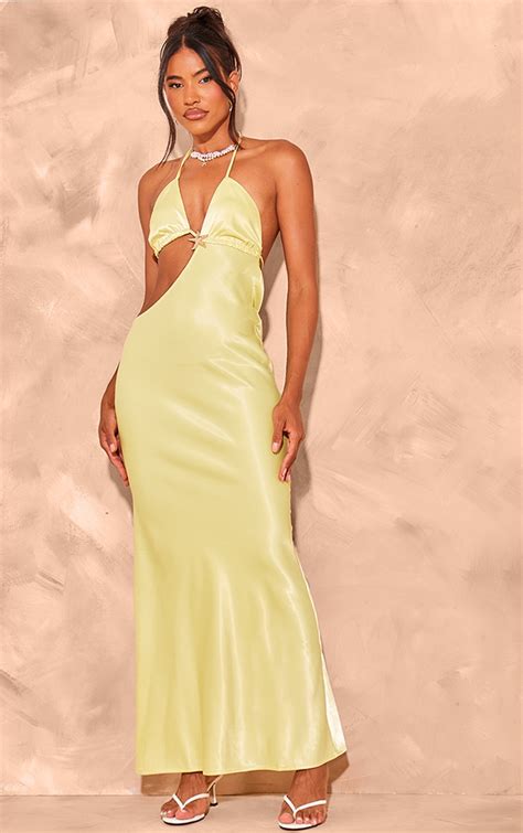 Cut Out Halter Dress Prettylittlething Aus