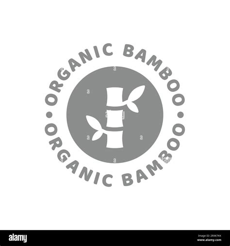 Organic Bamboo Vector Label Natural Material For Fabric With Bamboo Branch Vector Stock Vector