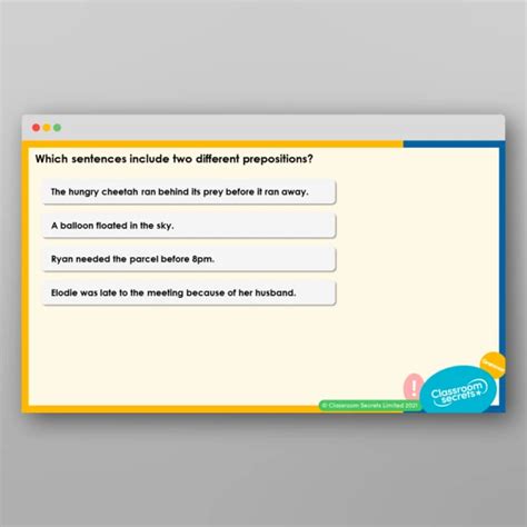 Using Prepositions To Express Time Place And Cause Mixed Activity Resource Classroom Secrets