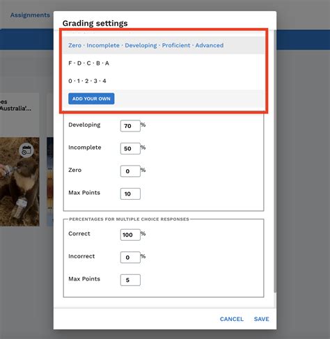 class gradebook settings actively learn