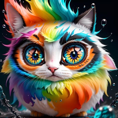 Premium Ai Image Fantastic Abstract Drawings Of Kitty Bright Cartoon Illustration