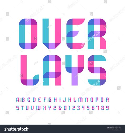 Color Font Vector Alphabet Overlay Effect Stock Vector Royalty Free