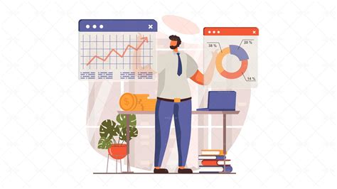 Man Analyze Financial Data Infographics Graphics Motion Array