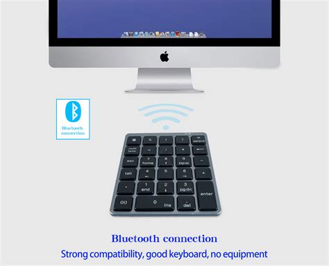 N960 Mini Wireless 28 Key Numeric Keyboard Office Aluminum Bluetooth