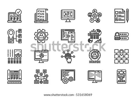 Web Development Thin Line Related Icons Set Of Web Design And Website