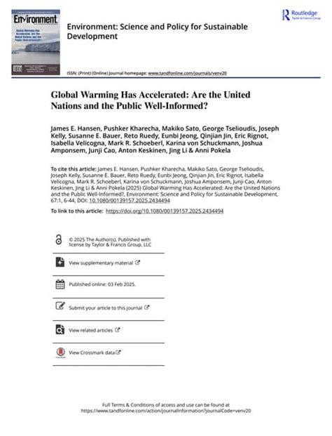 Global Warming Has Accelerated Are The United Nations And The Public