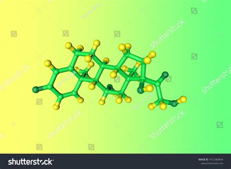 Molecular Structure Prednisolone Steroid Medication Used Stock