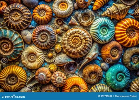Unveiling The Prehistoric Ocean Floor A Detailed Look At Preserved Ammonoidea Fossils From An