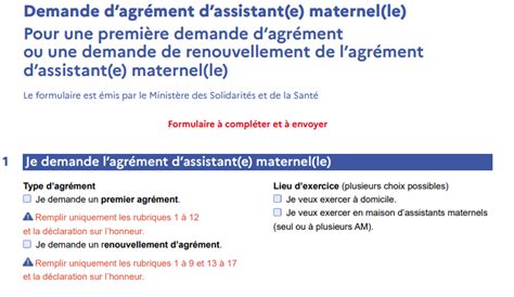 Nouveau Cerfa Agr Ment Assistant Maternel Centre D Aide De Top