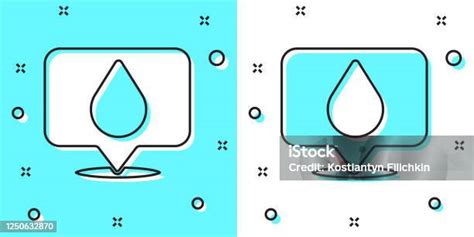 黑線水滴與位置圖標隔離在綠色和白色背景隨機動態形狀向量插圖向量圖形及更多乾淨圖片 乾淨 互聯網 人類居住地 Istock