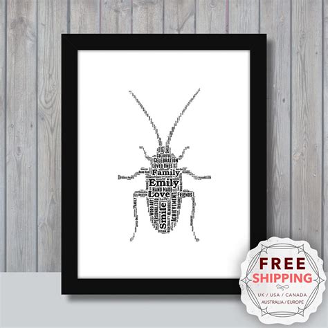 Personalized Cockroach Framed Word Art T Keepsake Unique Print For Her Him Friend