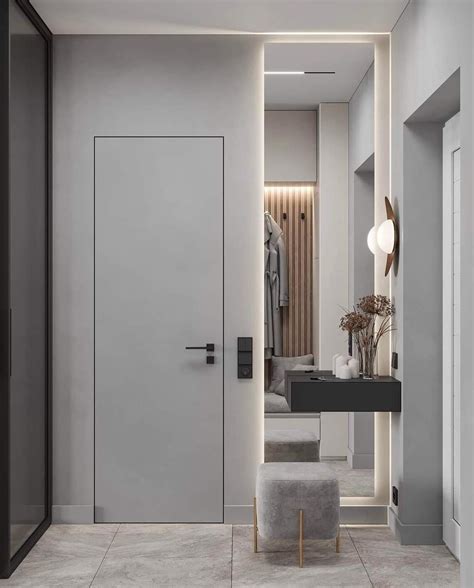 Elegant Entrance Hall With Open Door