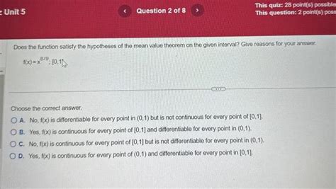 Answered Unit 5 Question 2 Of 8 This Quiz 28 Point S Possible This