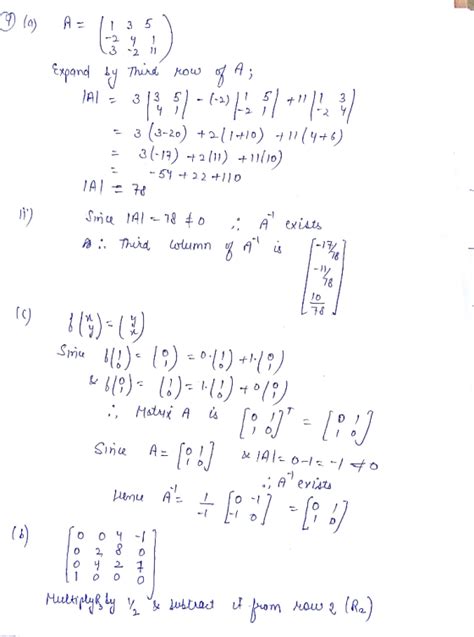 Determinants And Linear Transformations 4 A Let A Be The Matrix 1 2