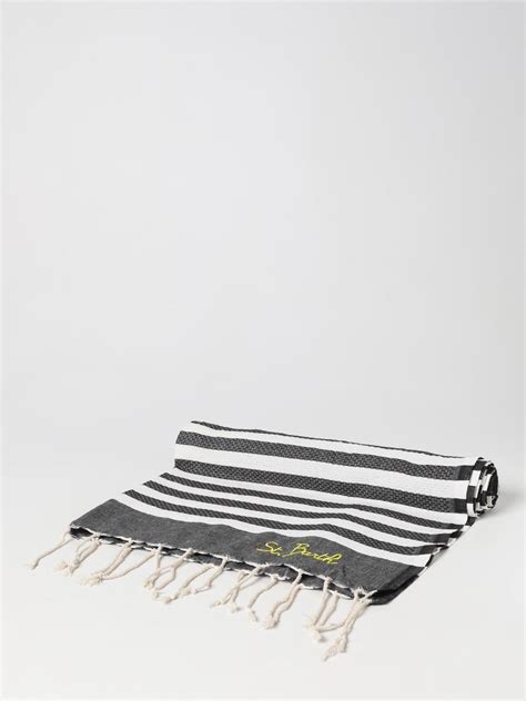 Mc2 Saint Barth Telo Mare In Cotone Nero Asciugamani E Teli Mc2