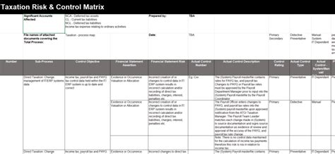 Tax Risk And Control Matrix Grcready