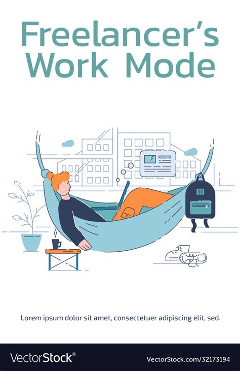 Freelancer Work Mode Poster Template Royalty Free Vector