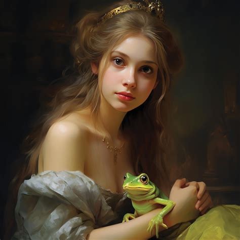 The Beautiful Princess And The Frog Prince Created Ai Generated