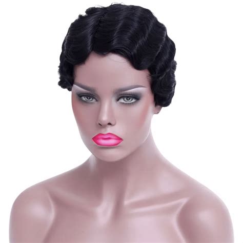 Buy Aosi Wig Short Pixie Wavy Wigs For Women Black