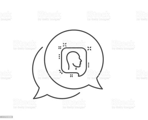 헤드 라인 아이콘입니다 인간 프로필 음성 버블 기호입니다 벡터 고급에 대한 스톡 벡터 아트 및 기타 이미지 고급 기포