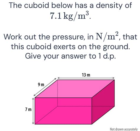 solved the cuboid below has a density of 7 1kg m 3 work out the