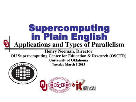Ppt Supercomputing In Plain English Applications And Types Of