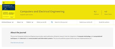 Exploring Computers And Electrical Engineering Journal By Elsevier Scope Research Topics And