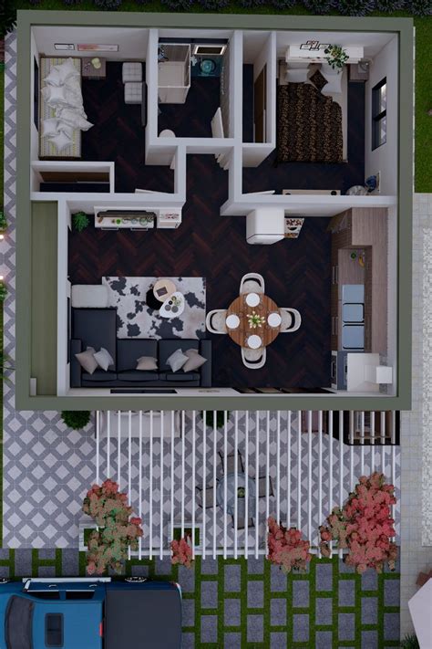 Plano De Casa 7x7 Metros Small House Plans House Plans Future House