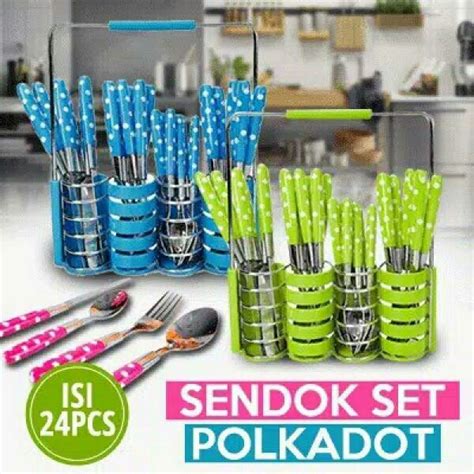 Sendok Polkadot 1 Set 24 Pcs UNIQ Shop Lippo Cikarang