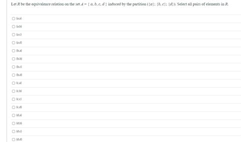 Answered Let R Be The Equivalence Relation On Bartleby