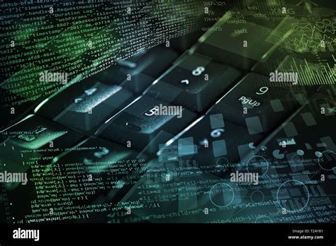 Close Up Dark Keyboard With Coding And Programing Concept Stock Photo Alamy