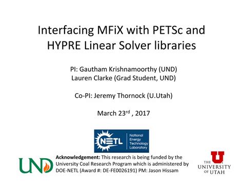 Pdf Interfacing Mfix With Petsc And Hypre Linear Solver Libraries