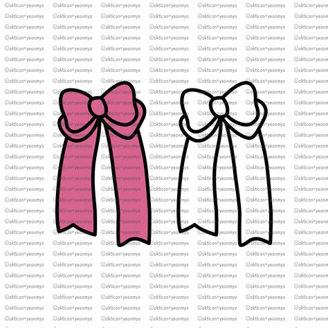 오케이티콘 화환리본 아이콘 개별 컬러라인