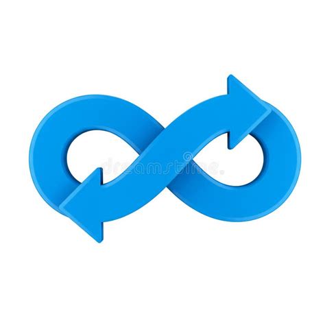 Blue Infinity Symbol With Arrows On Each Side Indicating A Continuous Loop Made Of Stock