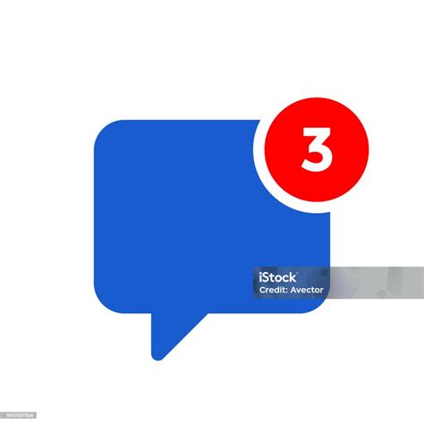 새로운 채팅 메시지 또는 Sms 알림 벡터 아이콘 3 들어오는 메시지는 파란색 거품 상자 Brand Name Online