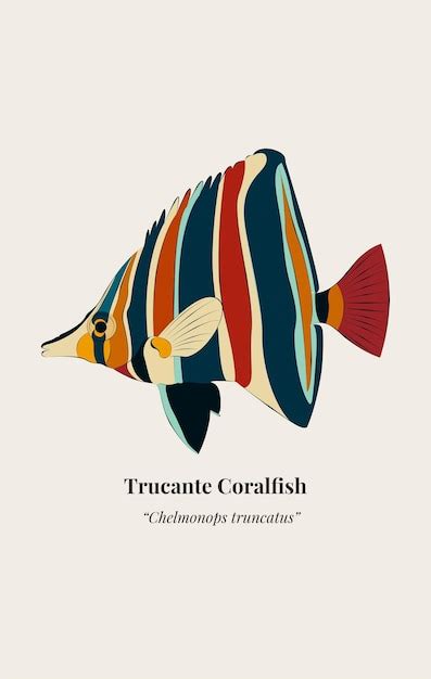 Premium Vector Truncate Coral Fish Vector Design