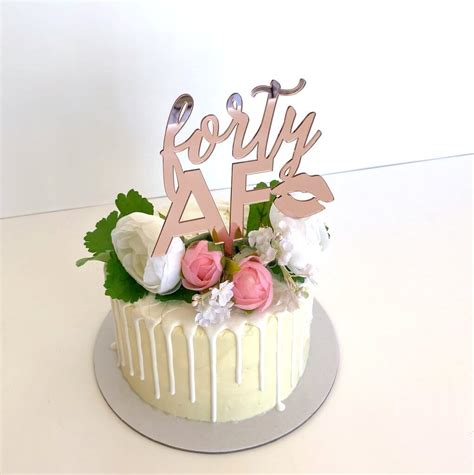 Online Party Supplies Products 40th Birthday Acrylic Rose Gold