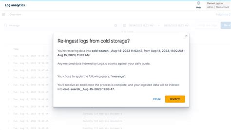 Cold Tier Logz Io Docs