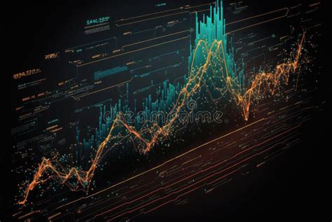 An Abstract Illustration Of A Stock Market Graphs On A Black Background Created With Generative