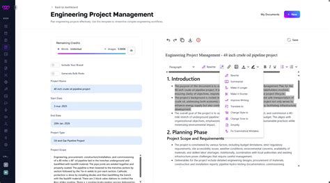 Engineering Project Management Doc Generator Instantly
