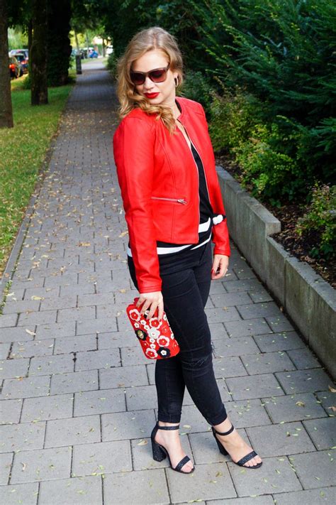 Red Leather Jacket Leather Jacket Red Leather Jacket All Black Looks