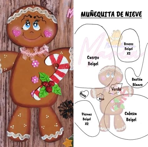 Boneca Galeta Enfeite De Natal Molde Para Imprimir Ver E Fazer
