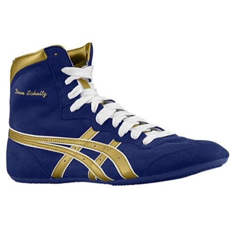 Asics Dave Schultz Classic Royal Gold White Wrestling Shoes Wrestling Boots Mens Summer Shoes