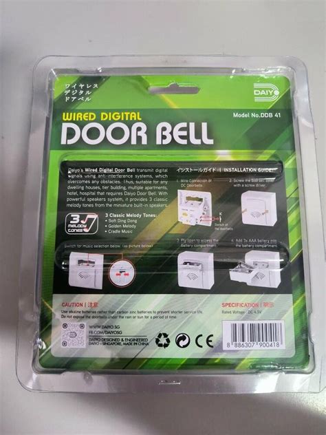 Daiyo Ddb 41 Wired Digital Door Bell Wired Mounting Box Screws D