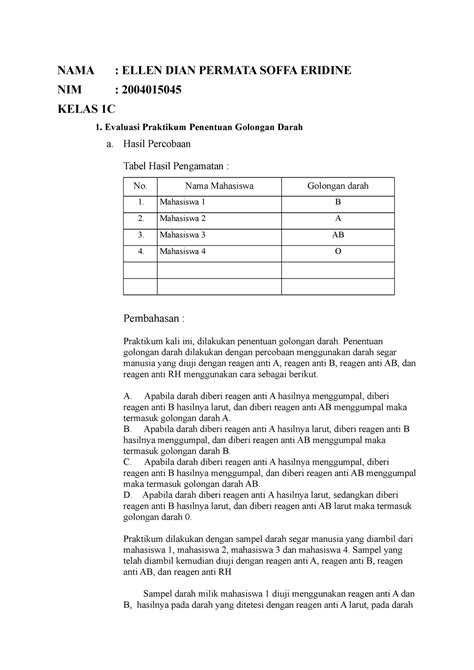 Evaluasi Penentuan Golongan Darah Ellen Dian Permata Soffa Eridine