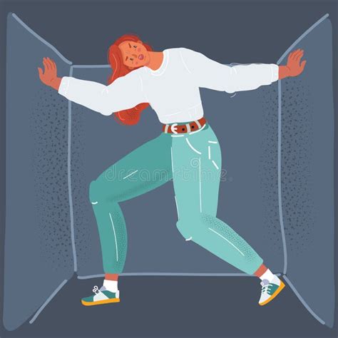 Woman Inside Cardboard Box Stock Illustrations 138 Woman Inside