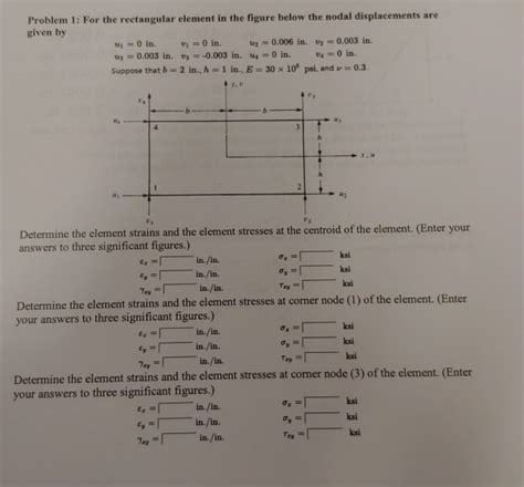 Solved Problem 1 For The Rectangular Element In The Figure Chegg