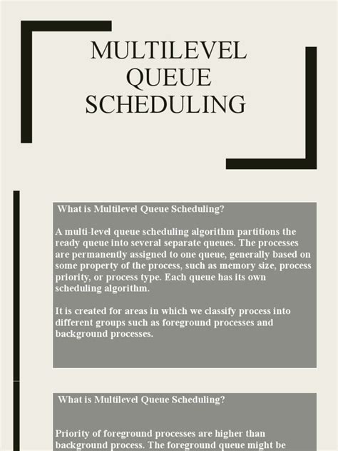 multilevel queue scheduling algorithm pdf scheduling computing