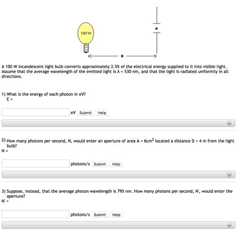 Solved 100 W A 100 W Incandescent Light Bulb Converts Chegg