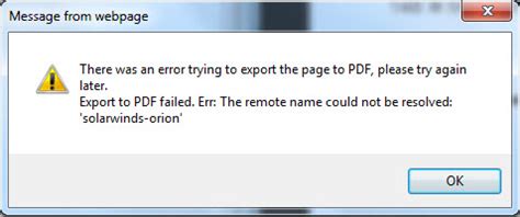 Error When Exporting To PDF The Remote Name Could Not Be Resolved Forum Server